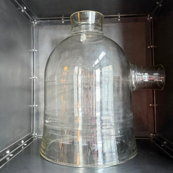 Vintage Oversized Industrial Pyrex Glass Bell Jar With Large Side Arm ...