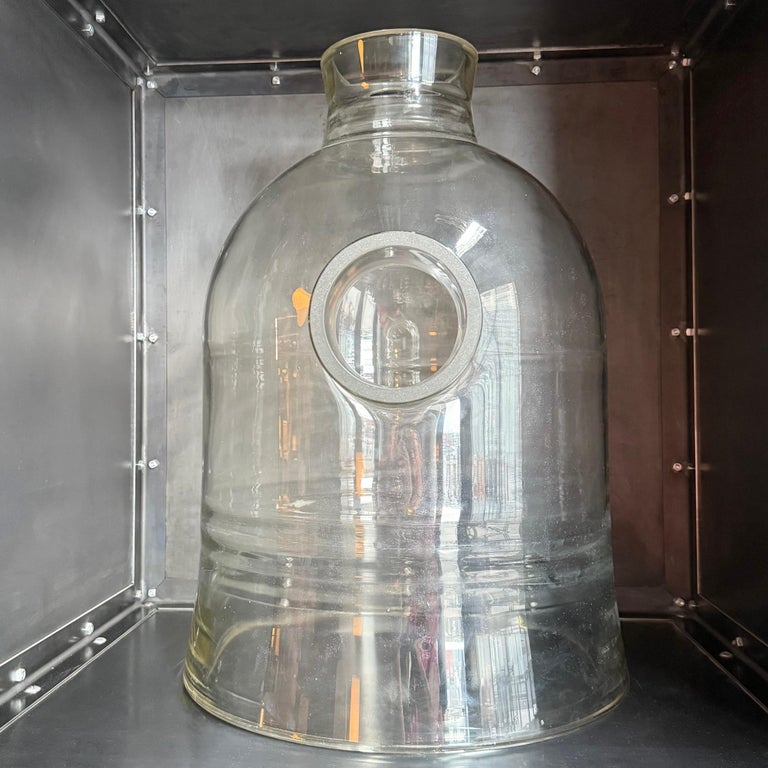 Vintage Oversized Industrial Pyrex Glass Bell Jar With Large Side Arm ...