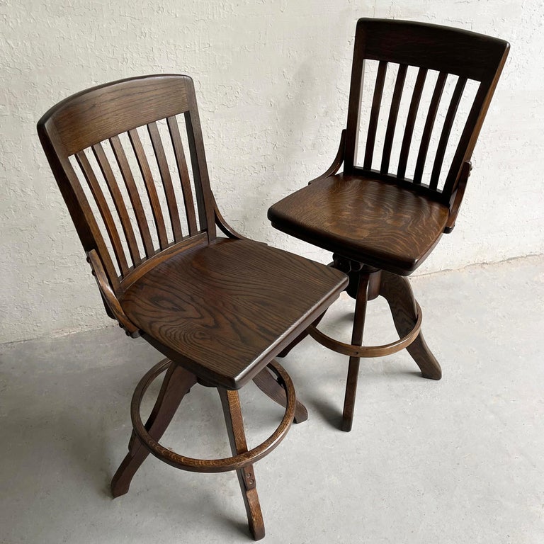 VIntage Oak Craftsman Architect Drafting Stool – cityFoundry