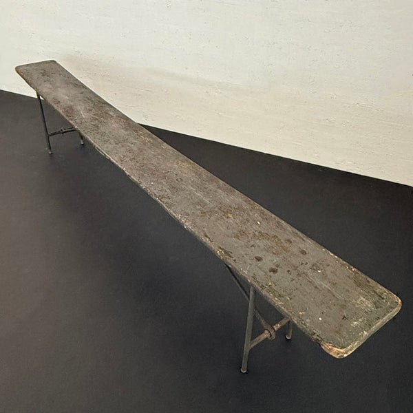 Vintage 1940s Long Industrial US Navy Folding Nautical Campaign Bench ...