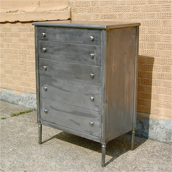 Vintage Simmons brushed steel dresser – cityFoundry