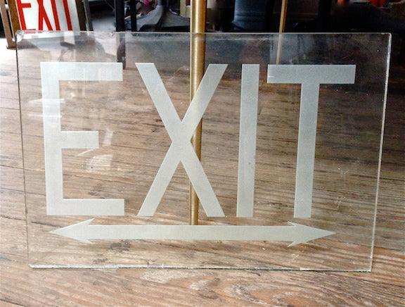 Vintage Clear Glass Exit Sign – cityFoundry