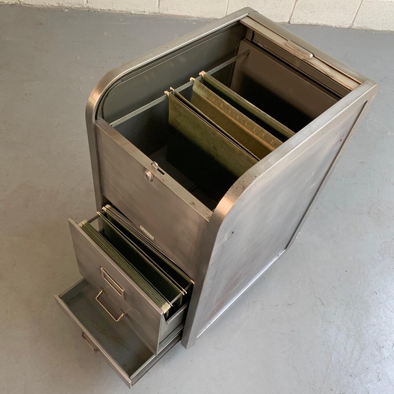 Brushed Steel Roll Top File Cabinet by Steel Master – cityFoundry