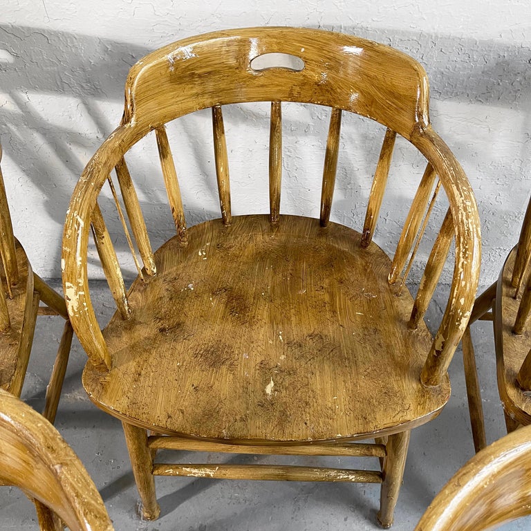 Antique Rustic Oak Firehouse Dining Chairs – cityFoundry