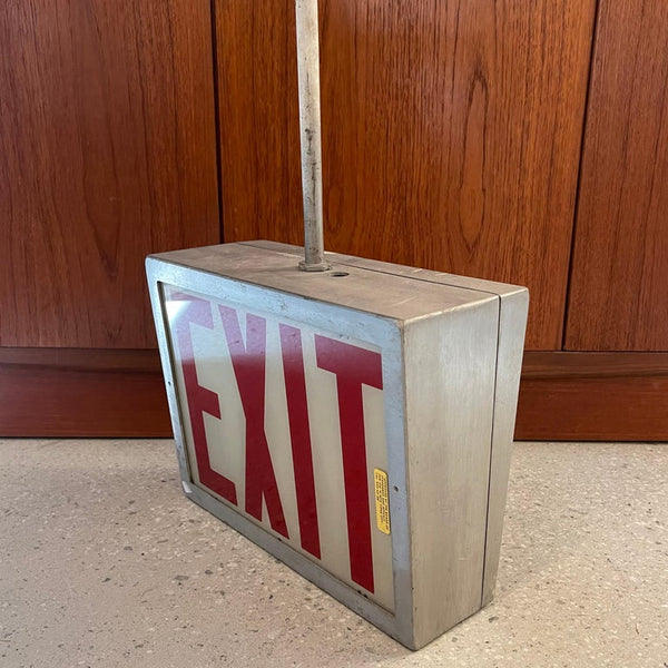 Vintage Midcentury Double Sided Exit Sign Pendant Light – cityFoundry