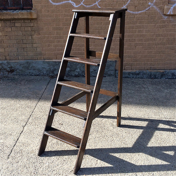 Vintage Industrial Putnam Oak Work Ladder – cityFoundry