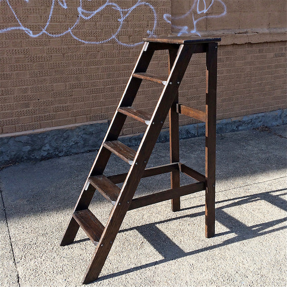 Vintage Industrial Putnam Oak Work Ladder – cityFoundry