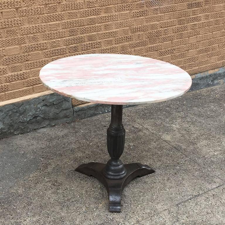 Vintage Art Deco Round Pink Marble Café Table – cityFoundry