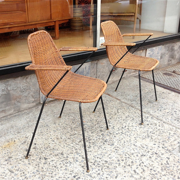Vintage Arthur Umanoff Rattan Armchairs – cityFoundry