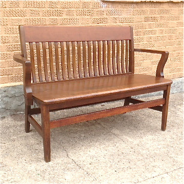 Vintage maple courthouse bench – cityFoundry