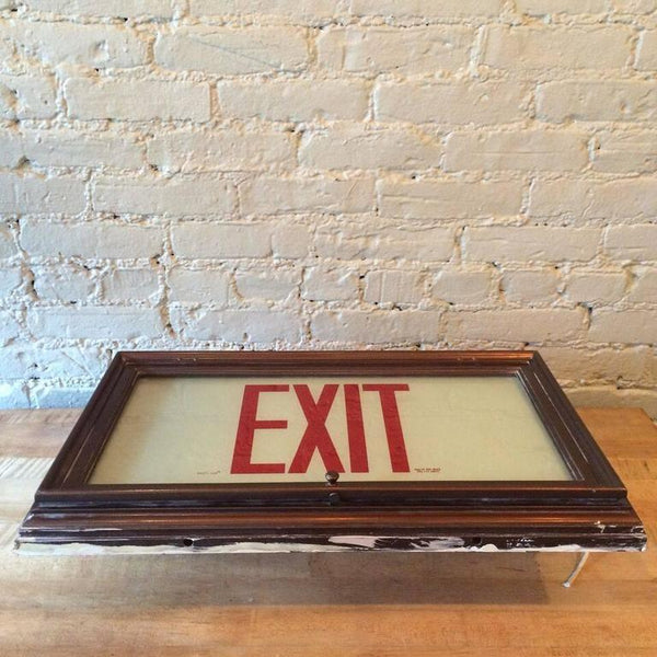 Vintage 1930's Recessed Flush Mount Exit Sign – cityFoundry