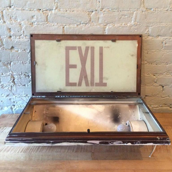 Vintage 1930's Recessed Flush Mount Exit Sign – cityFoundry